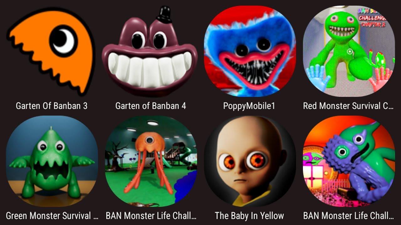 Banban 3,Garten Of Banban 4,Poppy Mobile,Red Monster Survival,Ban ...