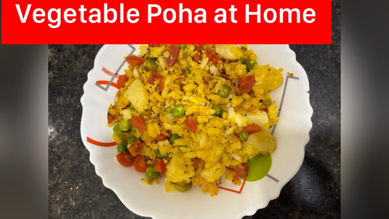 Vegetable Poha Recipe || Easy Poha recipe at Home || My Kitchen - YouTube