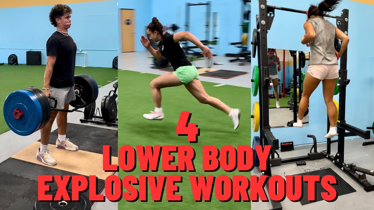 4 Lower Body Explosive Workouts For Athletes | PowerLux Fitness - YouTube