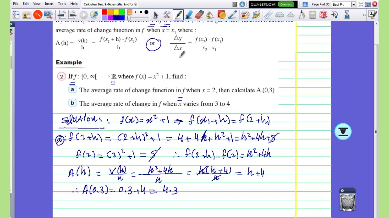 Math 2nd secondary | Second term | Calculus | Average Rate of Change ...