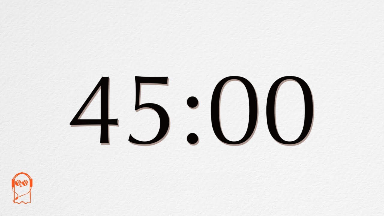 📚 45 minute timer countdown for reading/focus | no music, no sound ...