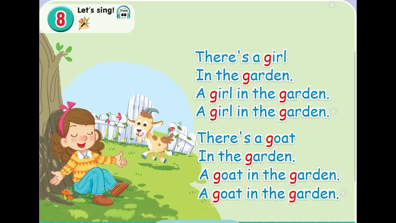 Unit 7- Let's Sing! There's a girl, In the garden- fun english for kids ...