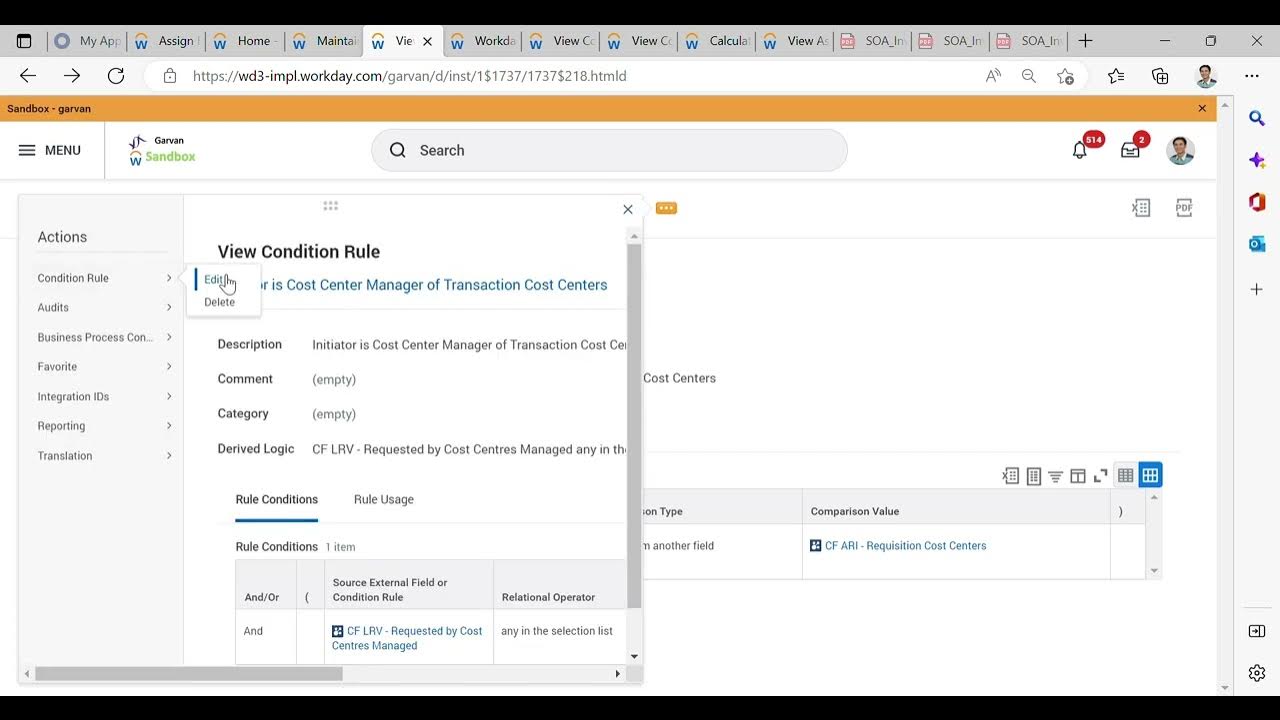 View Condition Rule Workday and 12 more pages Work Microsoft Edge 2022 ...