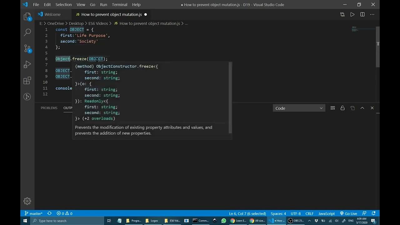 How to prevent object mutation - YouTube