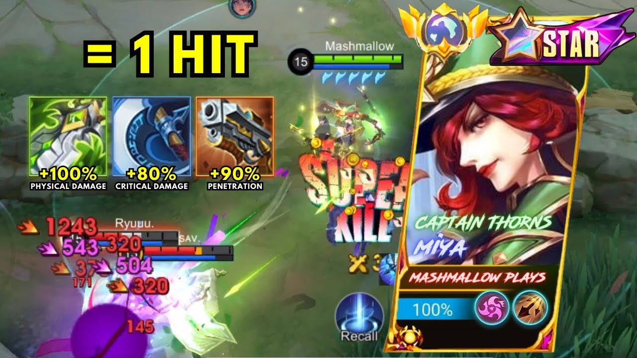 MIYA 1 HIT BUILD TUTORIAL 2024!! │ BUILD TOP 1 GLOBAL MIYA ~ MLBB - YouTube