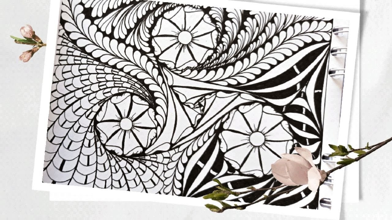 How to draw zentangle? Easy Zentangle: Zentangle Doodle: for Inktober🍁🍁 ...
