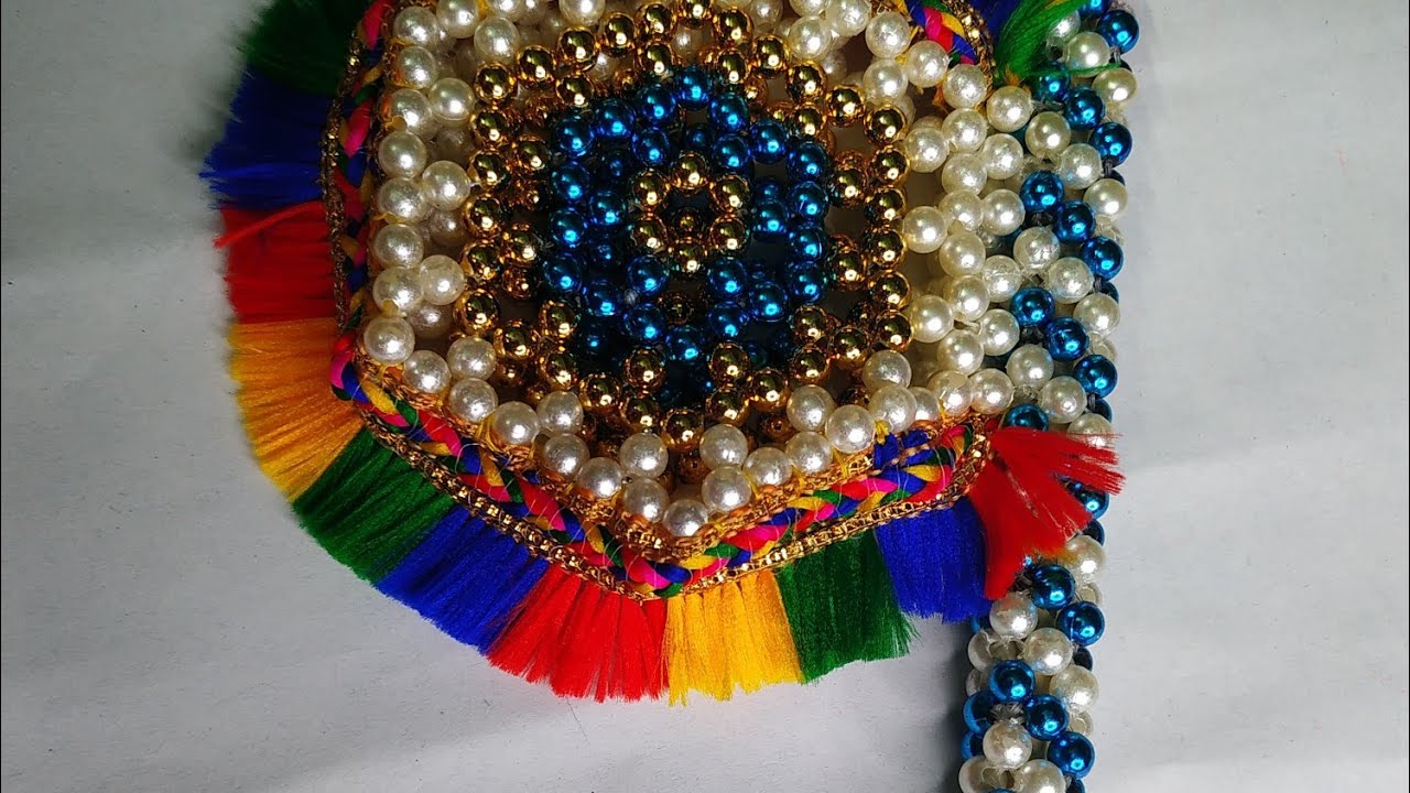 Showpiece Craft Ideas|| Beaded Hand Fan || Hatt pakka|| Beaded Fan ...