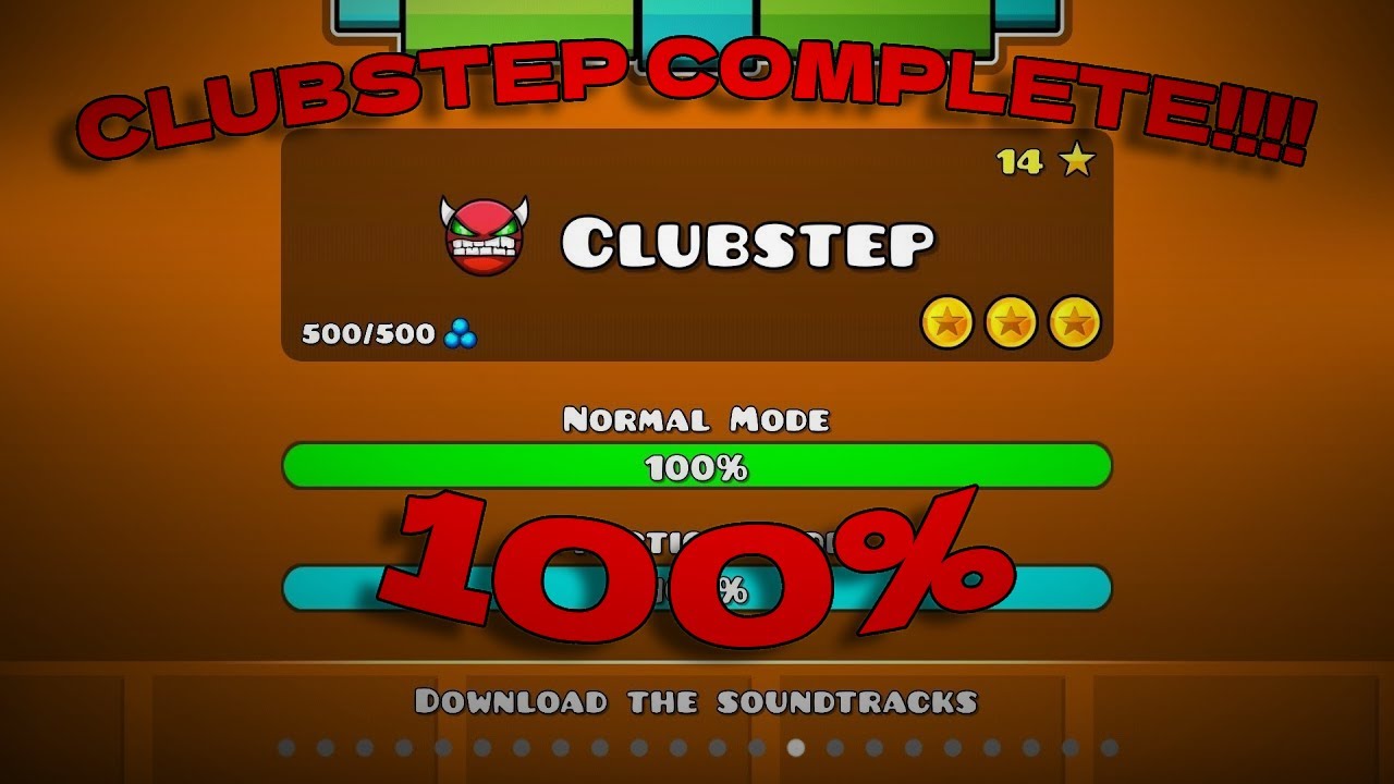 CLUBSTEP 100%!!! OVER 2K+ ATTEMPTS!! NEW HARDEST - YouTube