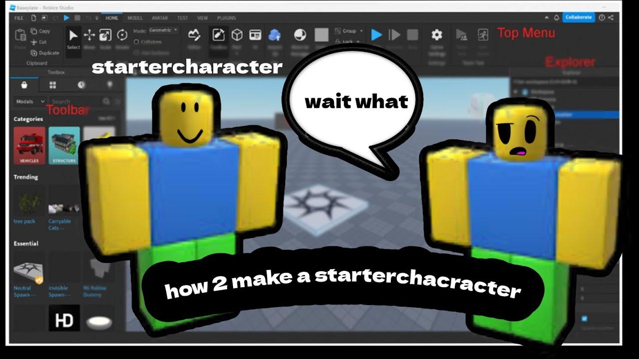 how 2 make a roblox starter character - YouTube