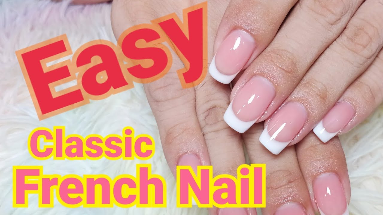 Easy classic french hard gel on real nail tutorial #Tikky Nail Studio ...