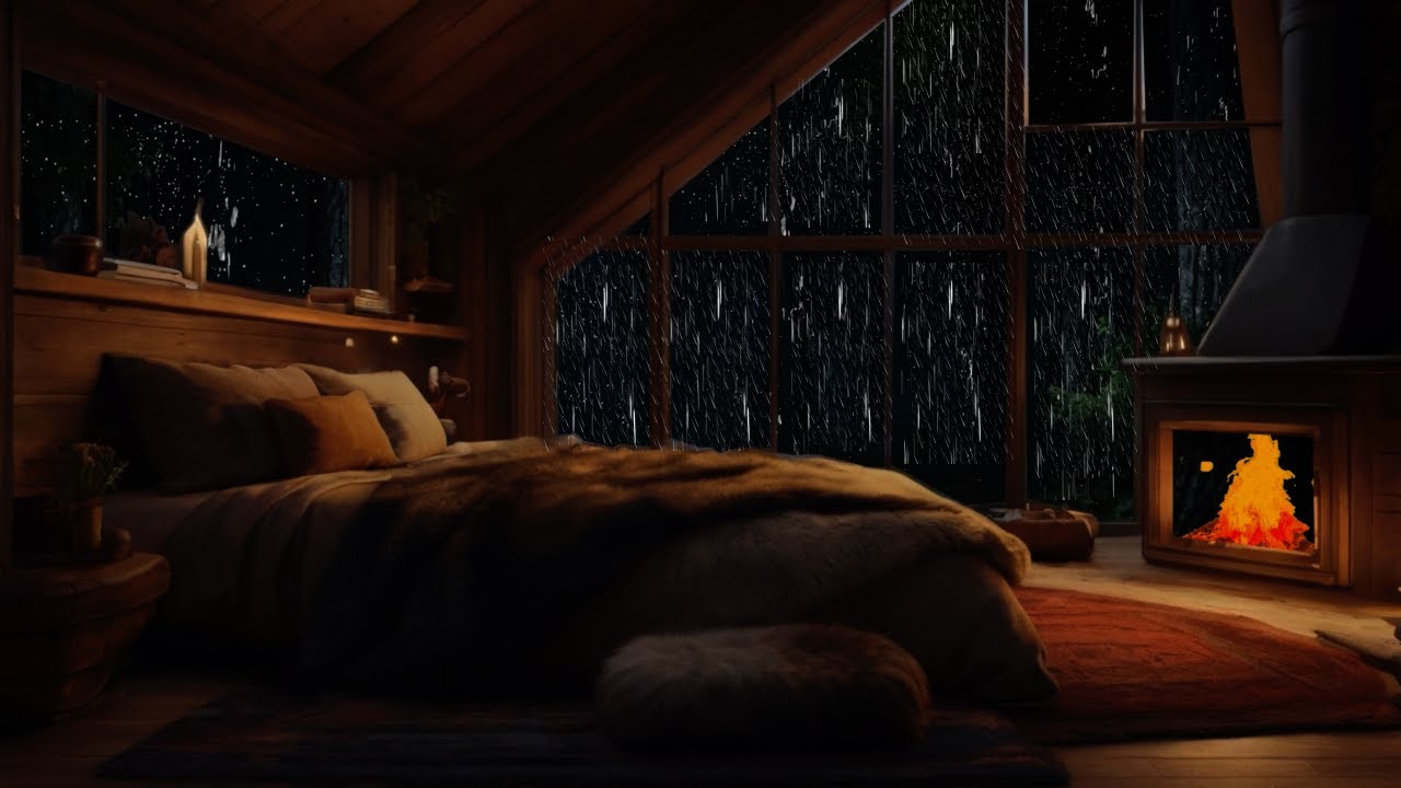 Cozy Cabin Retreat I soothing symphony of rain sounds for deep sleep I ...