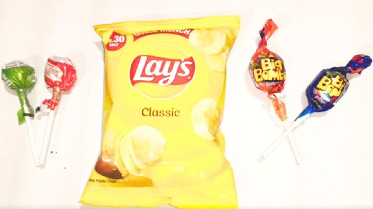 Satisfying ASMR Mukbang Unboxing||Crunchy Lays & Giant Bomic Lollipops ...
