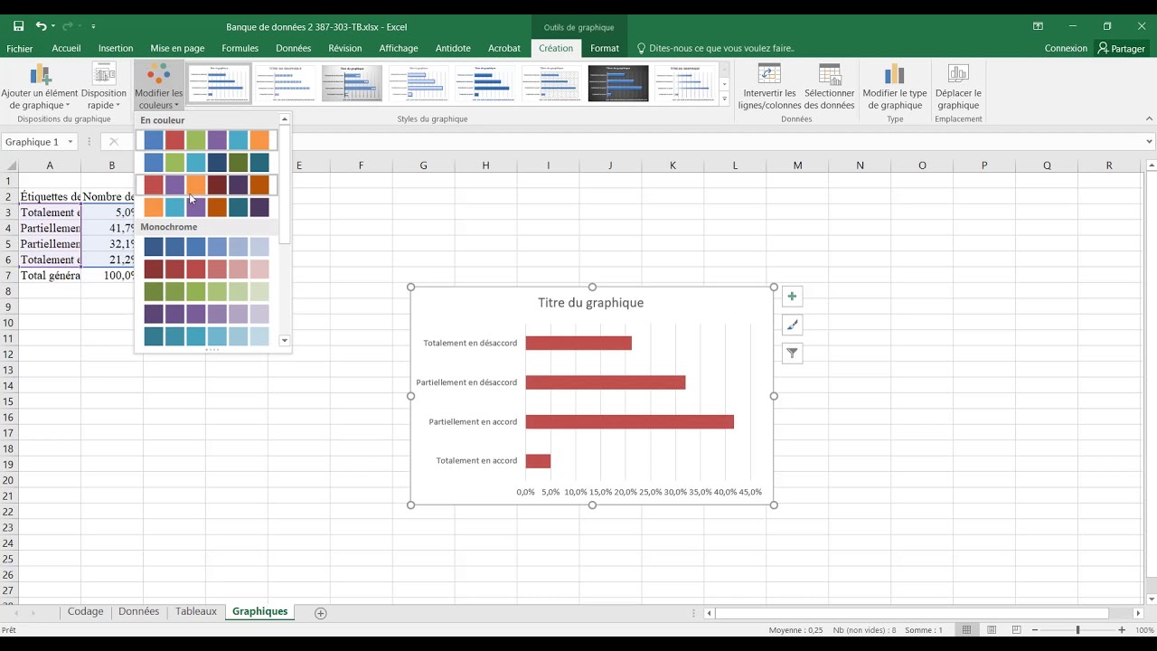 Diagramme à bandes horizontales - YouTube