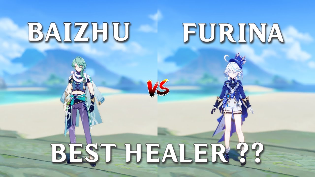 Who is BEST Healer?? Baizhu vs Furina Healing Comparison !! Genshin ...