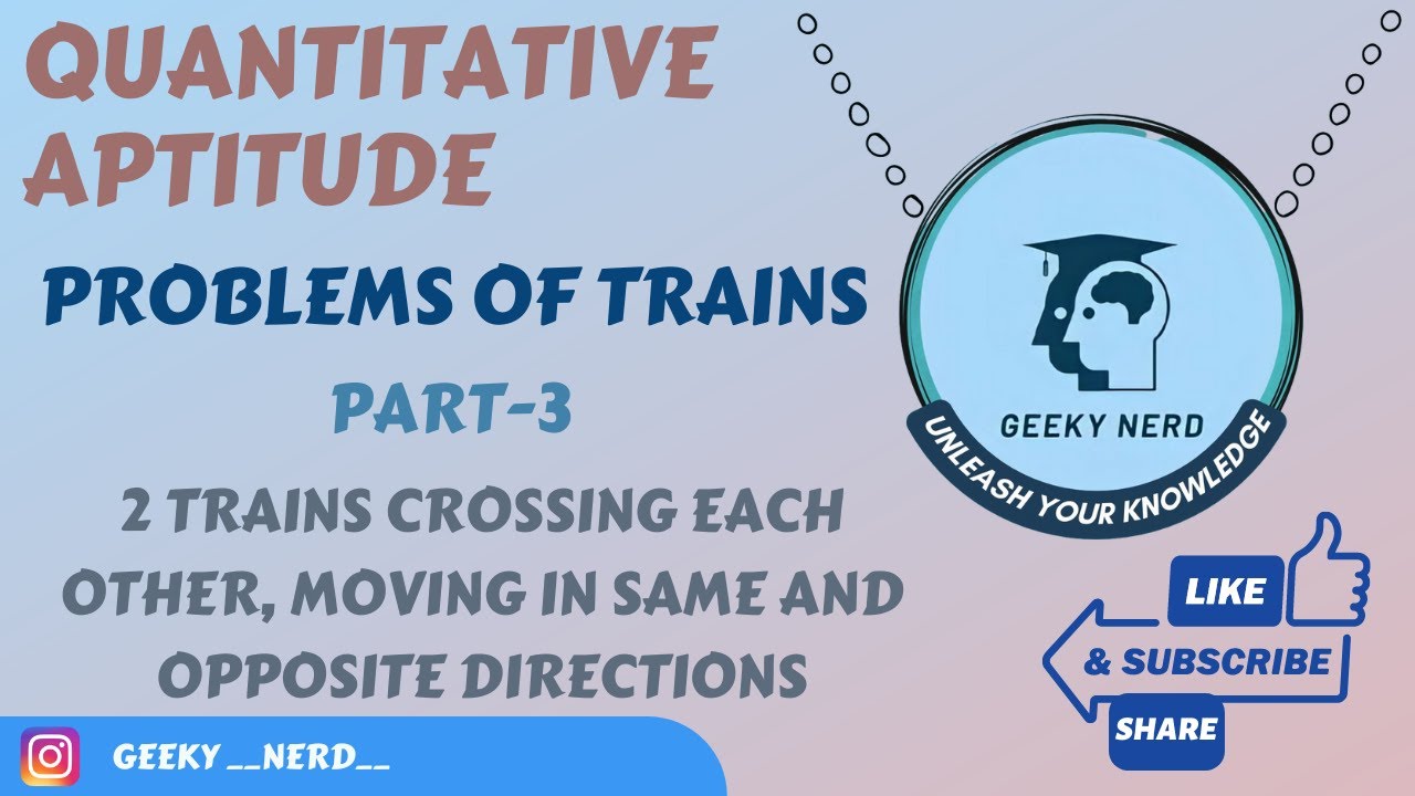 Problems On Trains - Part 3 - Trains Crossing Each Other, Same and ...