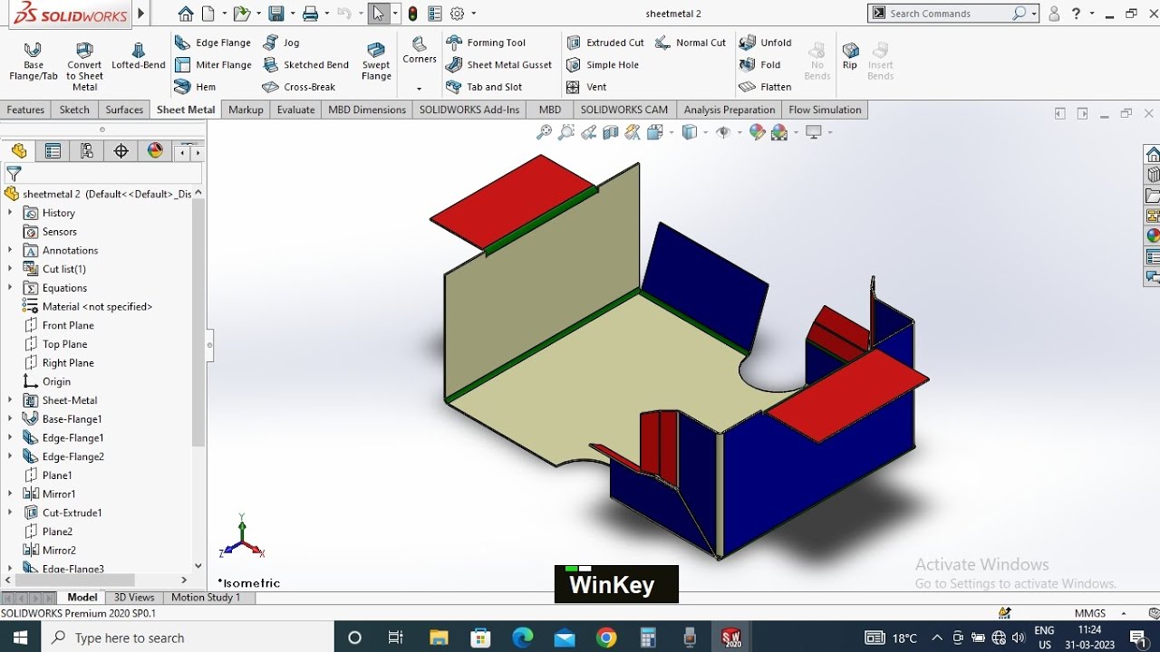 Sheetmetal Solidworks Exercise -3 | Solidworks |CAD |CAM #solidworks # ...