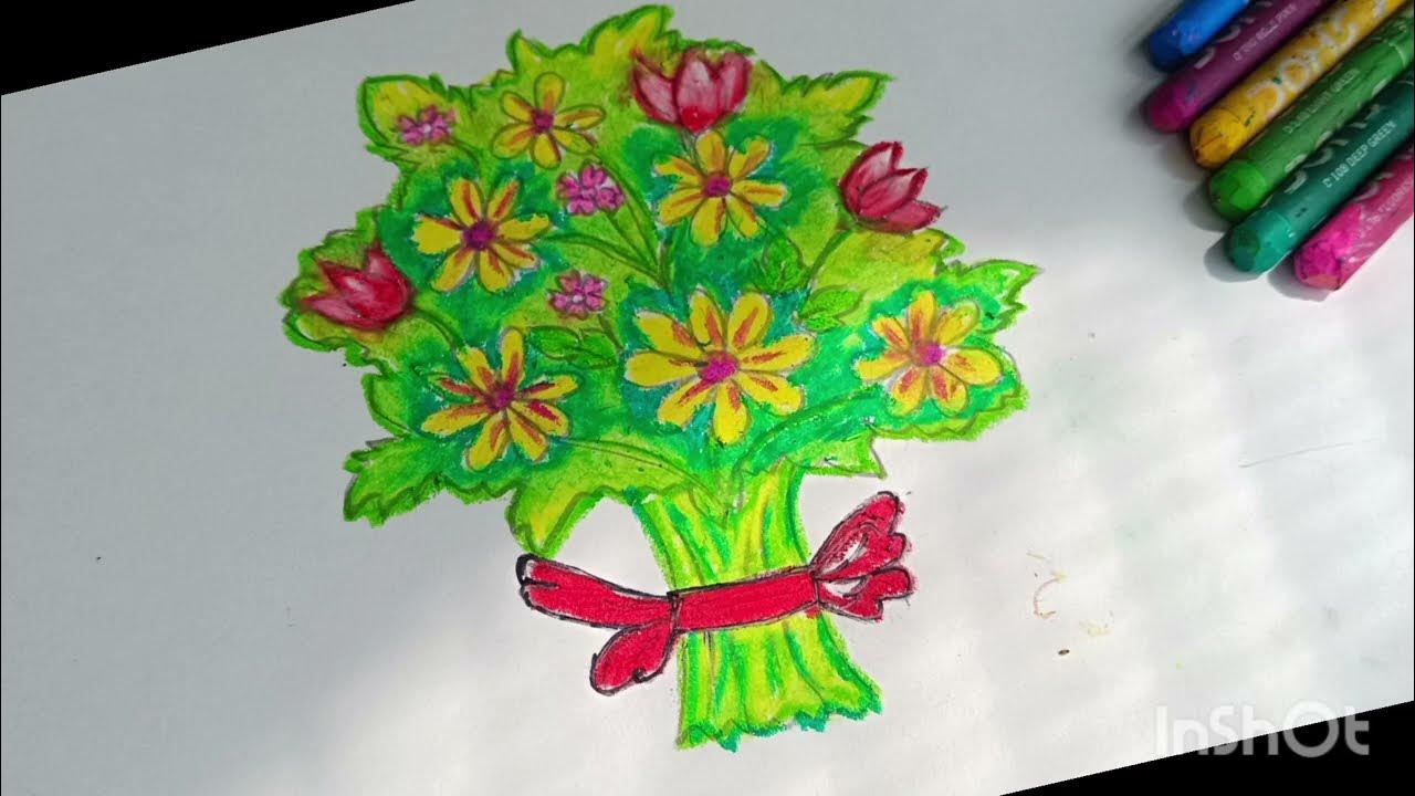 How to draw flower bouquet | Flower bouquet drawing #easydrawing # ...