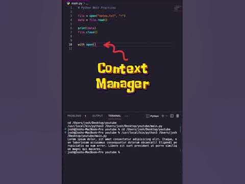 Read Text Files in Python with a Context Manager #pythontutorial #shorts - YouTube