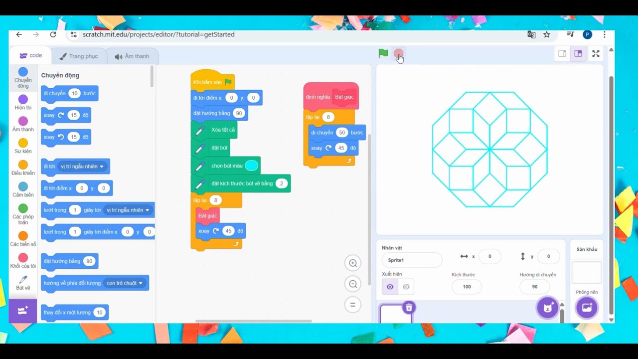 Hướng dẫn vẽ hình bát giác trong Scratch - YouTube