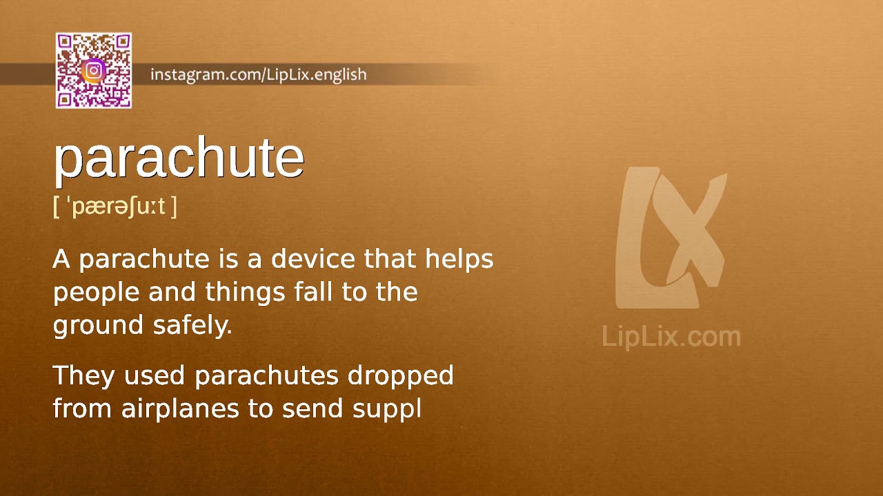 Parachute : B2 level english vocabulary lesson, www.LipLix.com - YouTube