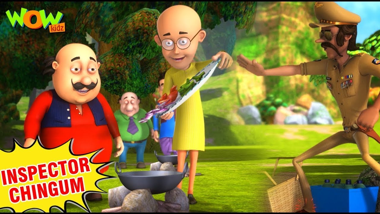 Motu Patlu & Picnic Party & Inspector with Enjoy | Motu Patlu ...