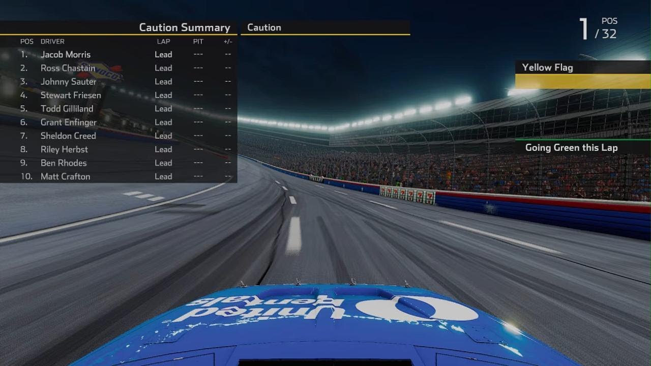 NASCAR Heat 5 a 23 lap race at Texas but on one set of tires - YouTube