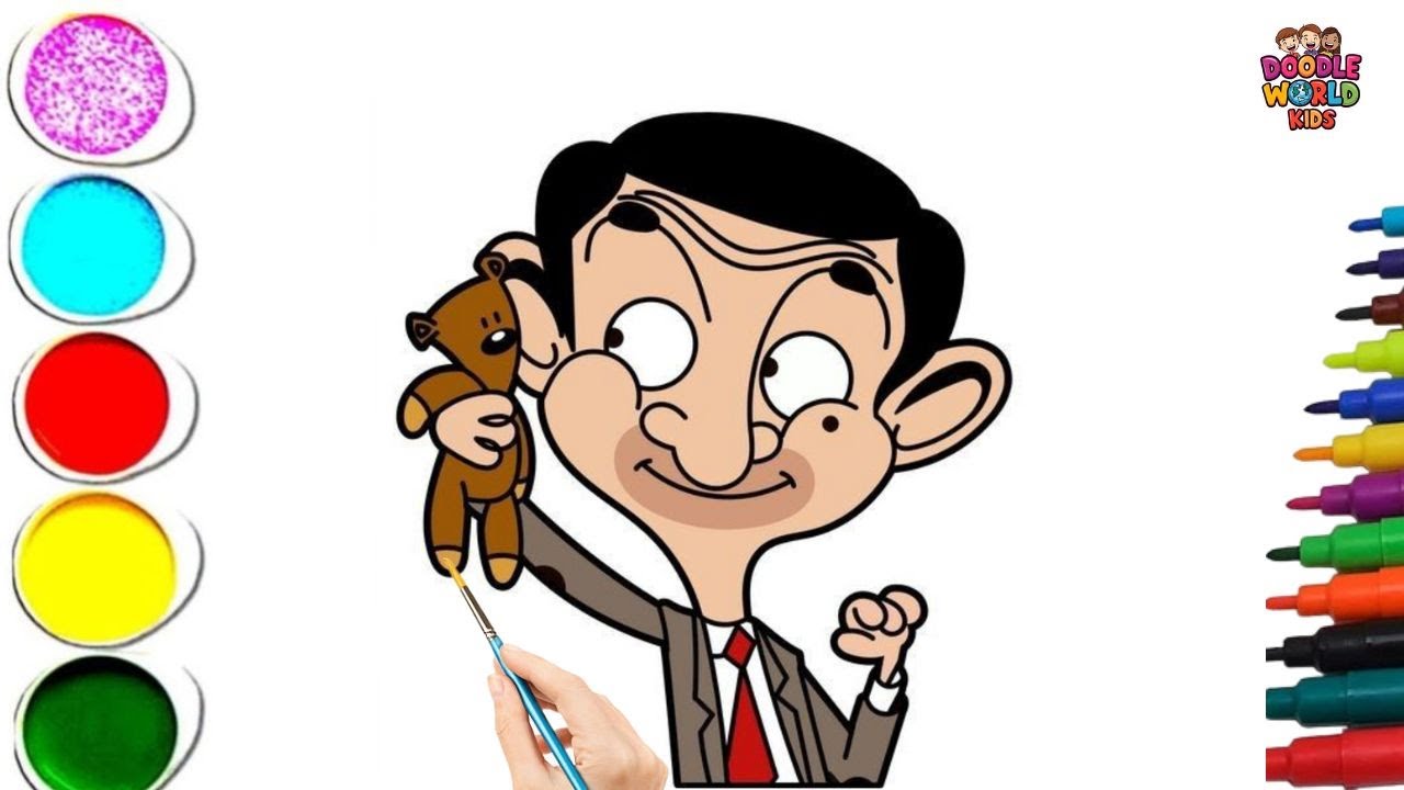 How to Draw Cute Mr Bean 😊🚗 | Easy Cartoon Drawing for Kids - YouTube