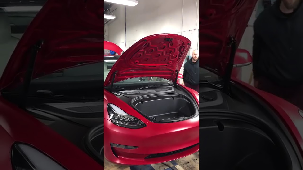 Tesla Model 3 power frunk - YouTube