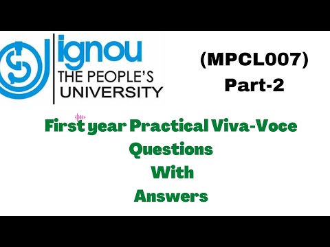 MPCL007 Practical Viva-voce Questions with answers - YouTube
