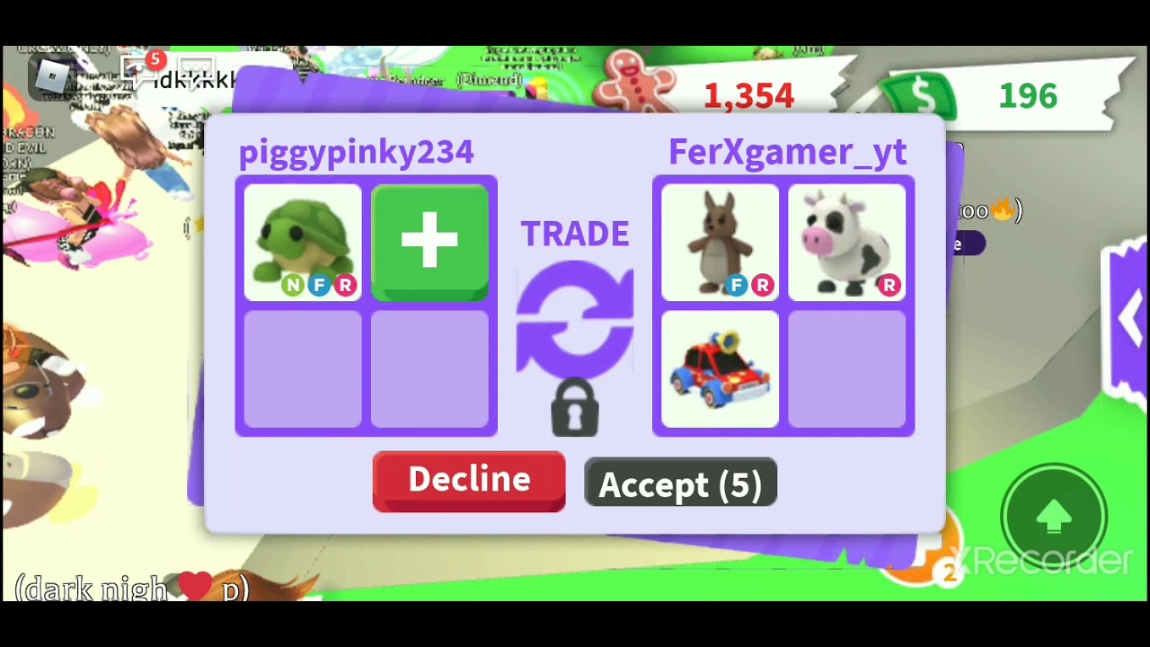 Trading neon turtle fly ride roblox adoptme - YouTube