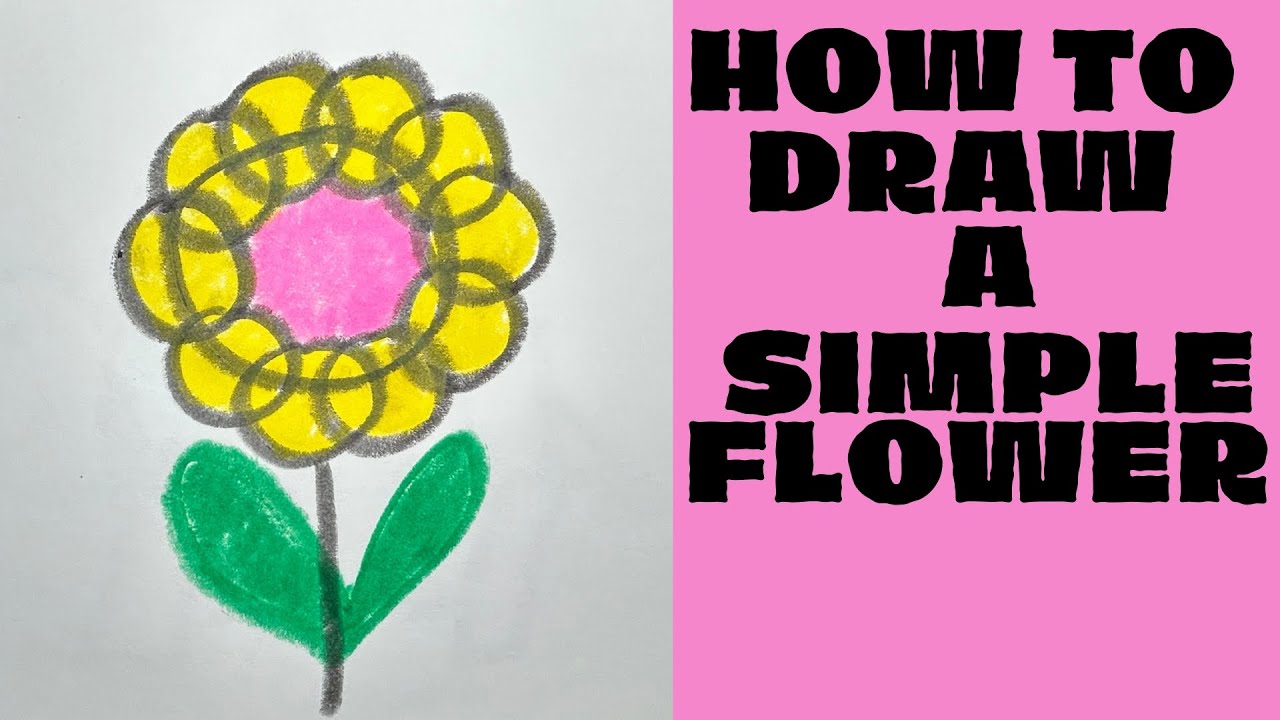 How to Draw a Simple Flower - Drawing Tutorial for Kids Using Tempera ...
