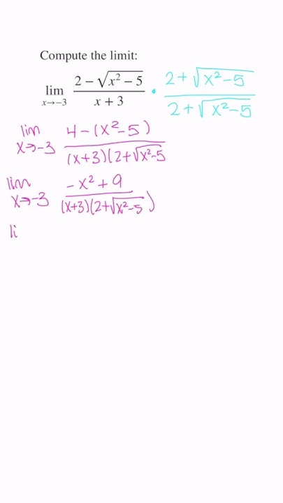 Finding a limit by multiplying by the conjugate #calculus #maths #limits #conjugate - YouTube