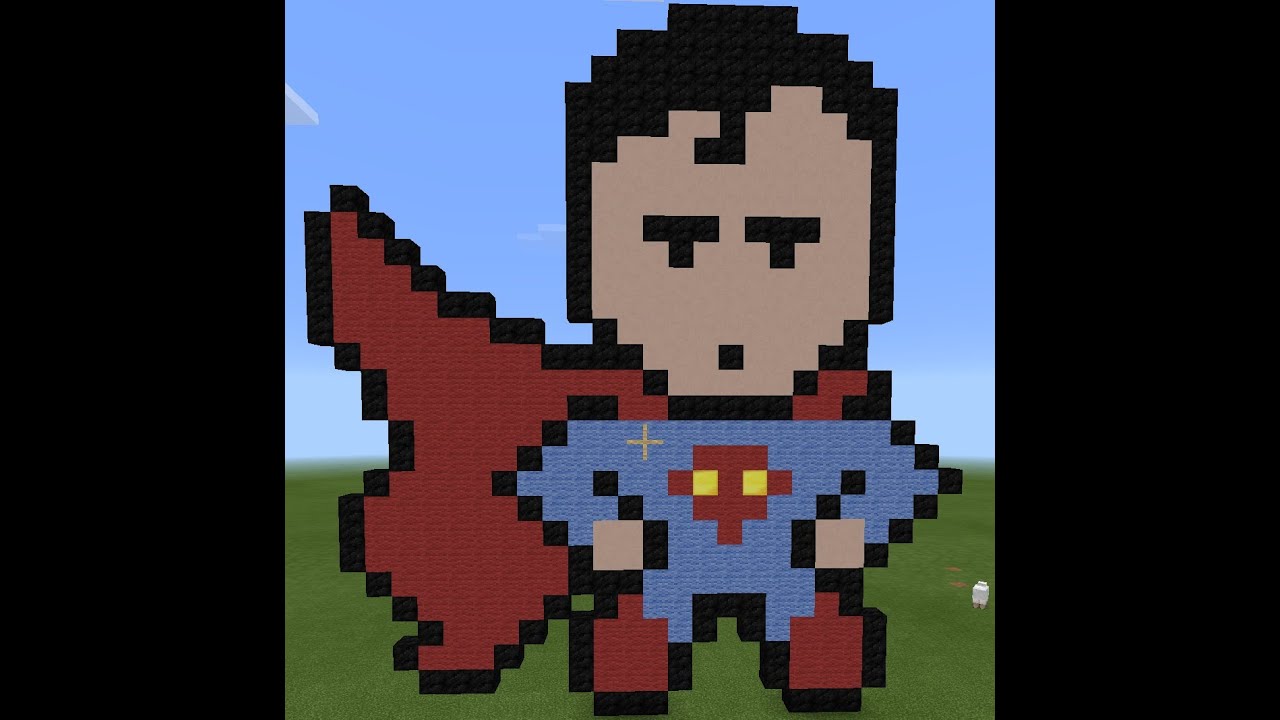 Minecraft pixel art: how to build superman - YouTube