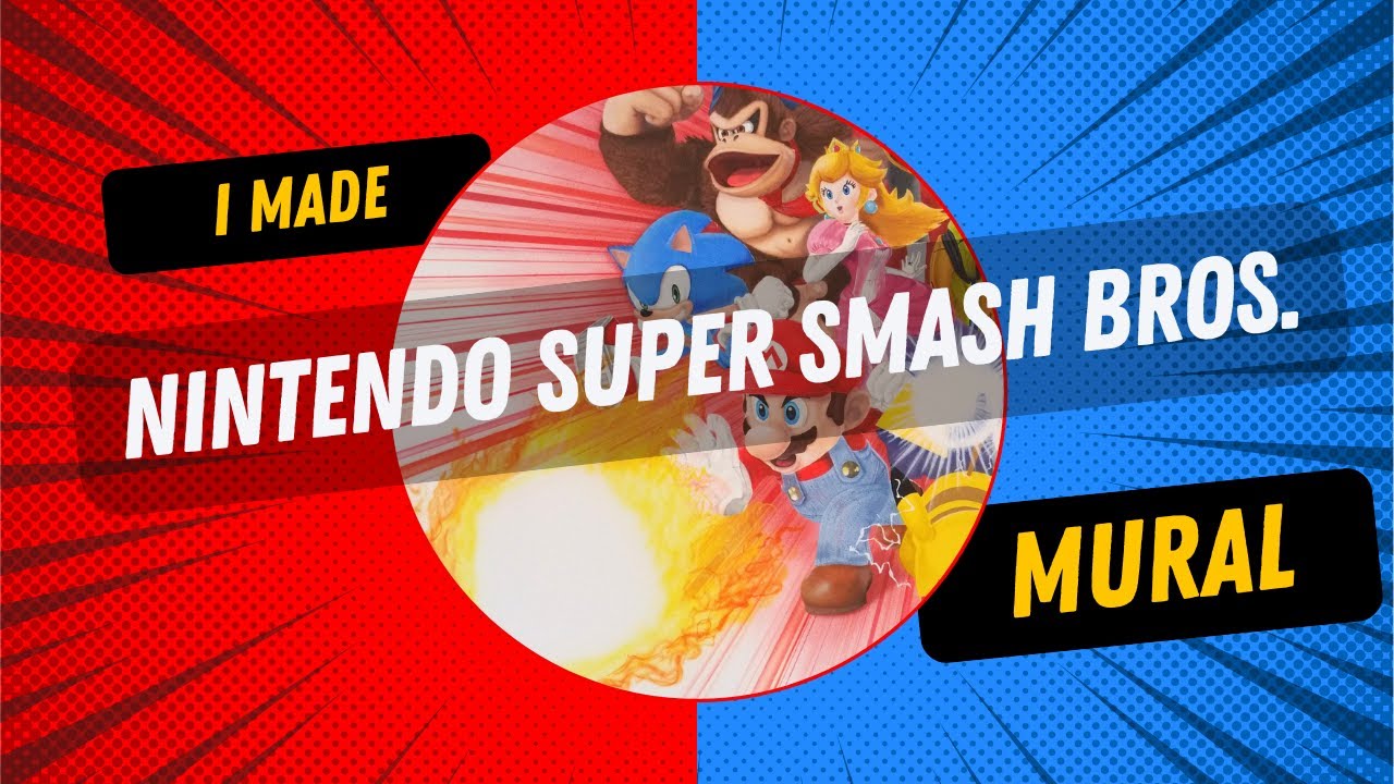 I made a Nintendo Super Smash Brothers Mural....! | #timelapse # ...