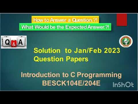 Introduction to C programming jan/Feb 2023 question paper solution ...