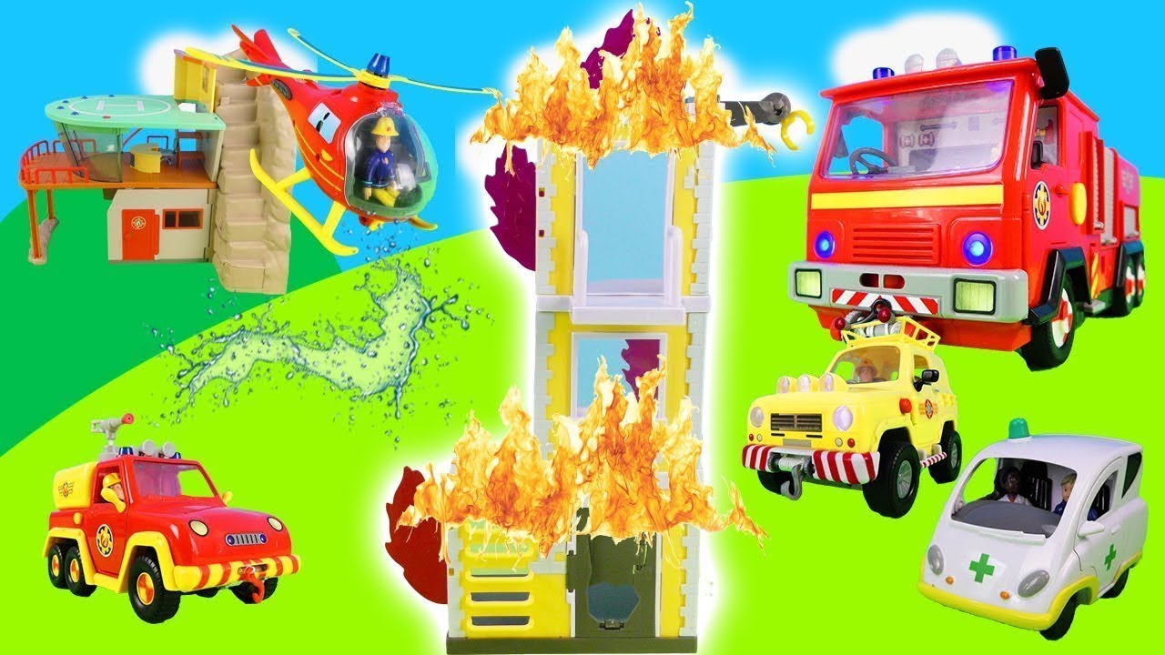 Firefighter Sam Unboxing: New fire department rescue station & fire ...