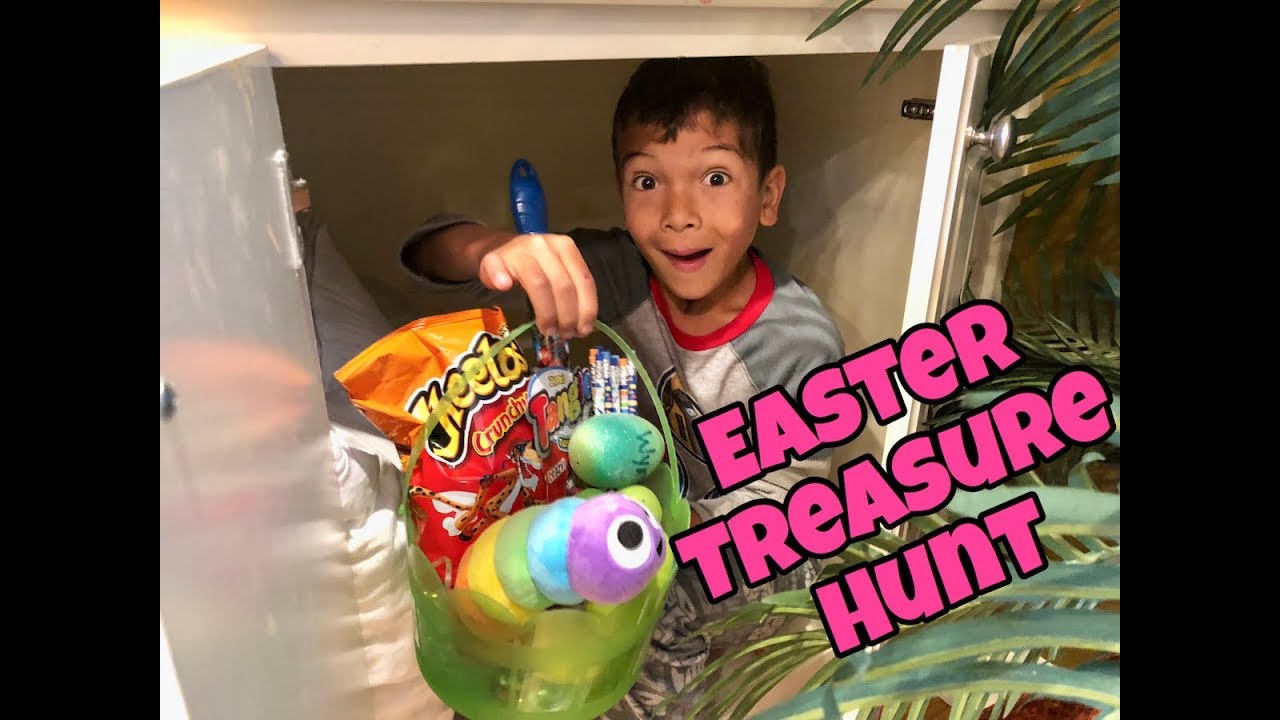 HUGE EASTER EGG TREASURE HUNT | Hundreds of EGGS & Hidden Baskets - YouTube