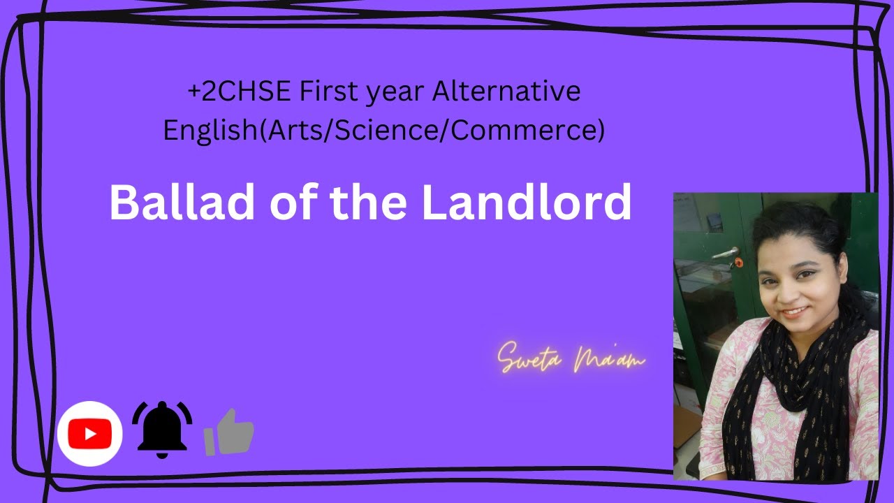 BALLAD OF THE LANDLORD BY LANGSTON HUGHES/ ALTERNATIVE ENG/ 1ST YEAR ...
