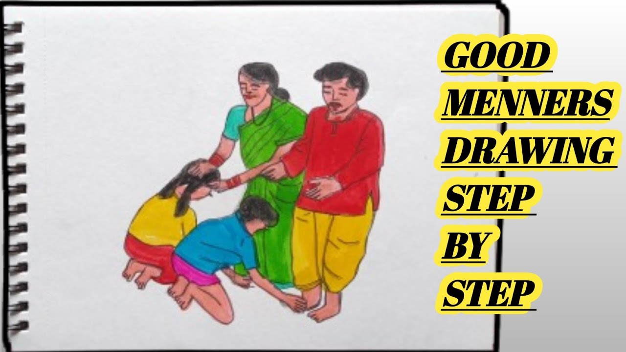 Good menners picture drawing || good habits drawing || how to draw ...