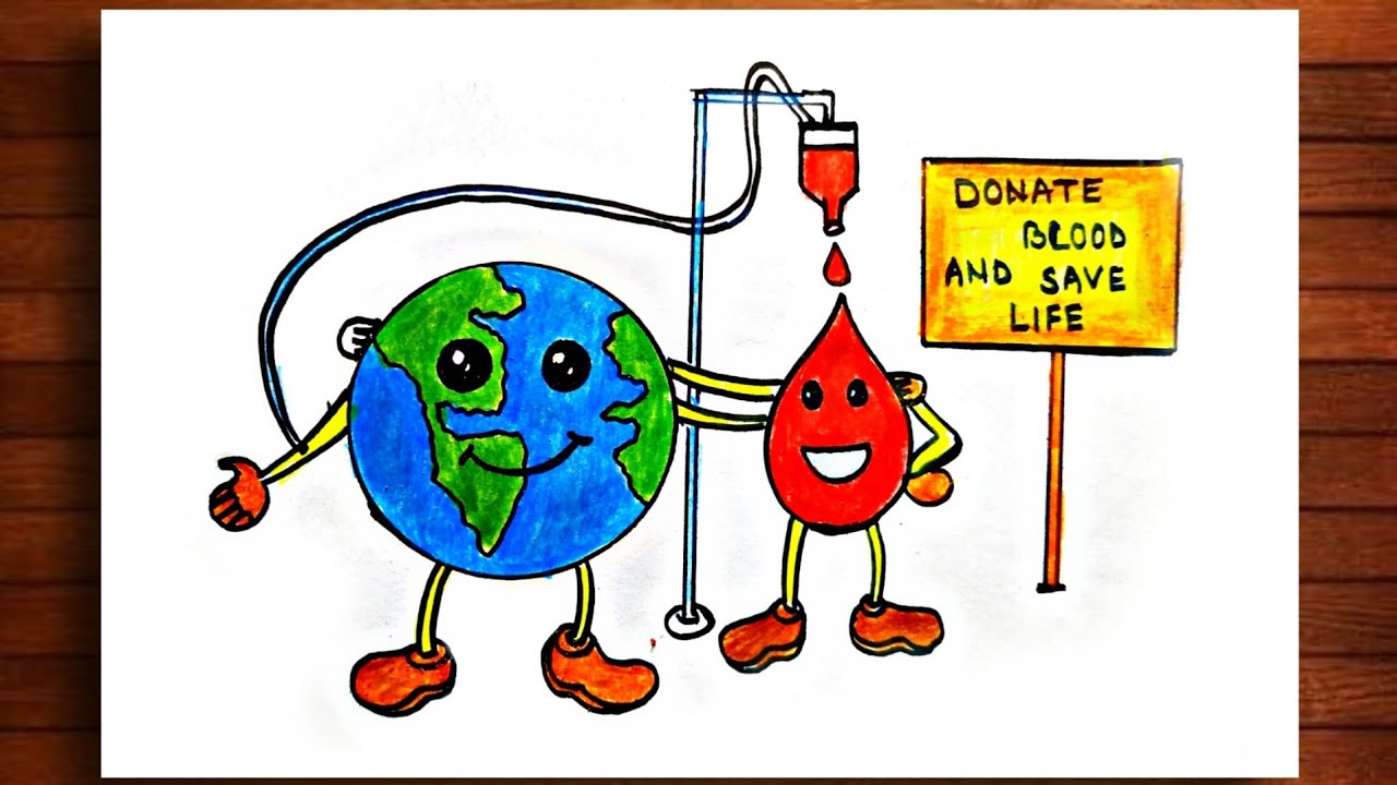 World Blood Donor Day Drawing|Blood Donor Day Poster Drawing|Donate ...