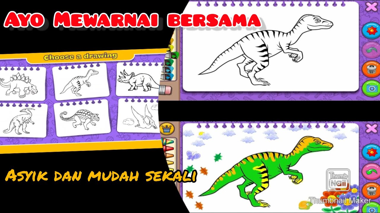 Dinosaurus Menggambar, Mewarnai untuk Balita & Anak | Ayo Melukis ...