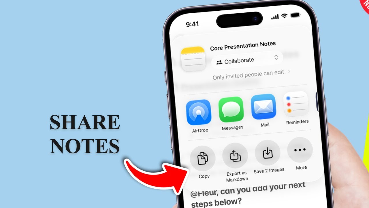How to Share Notes from iPhone to iPhone - YouTube