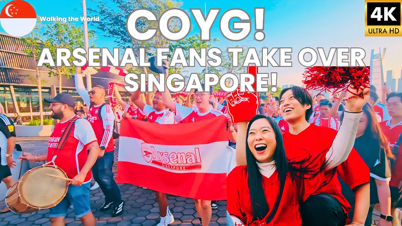Arsenal Fans Take Over Singapore! Epic Parade Before Newcastle Match ...