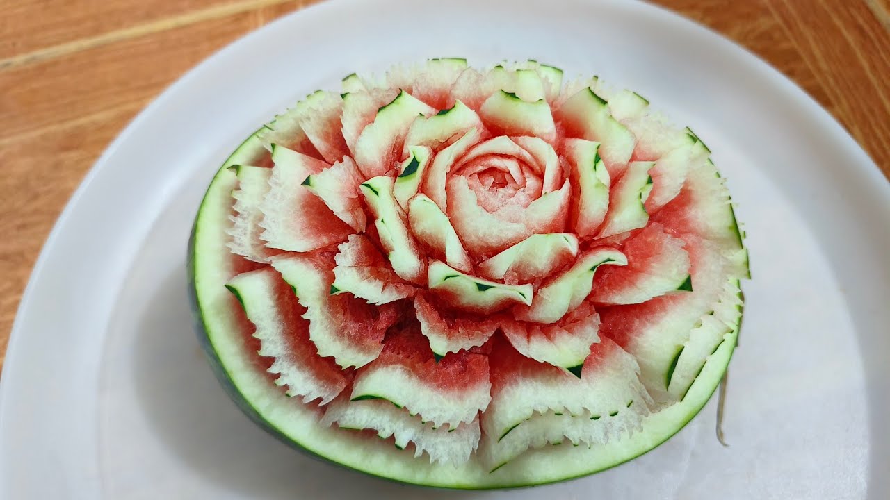 watermelon carving.mixed patterns for beginner. - YouTube