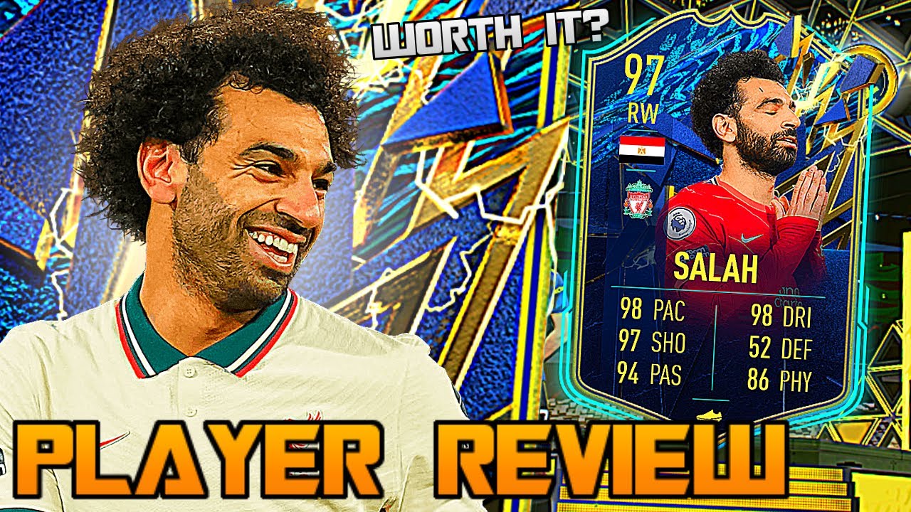 FIFA 22 97 TEAM OF THE SEASON MO SALAH PLAYER REVIEW! 4⭐ WEAK FOOT ...