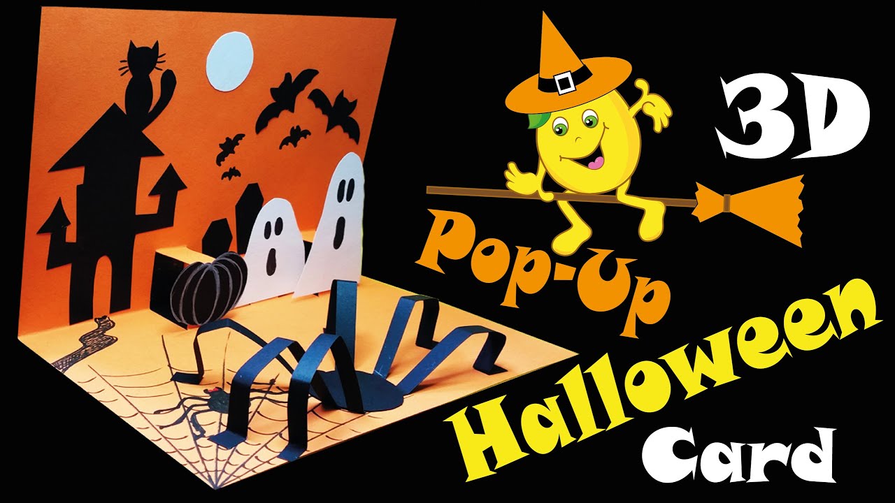 3D Pop-Up HALLOWEEN Card! Easy! Spooky! Cute and Cool! Great gift idea ...