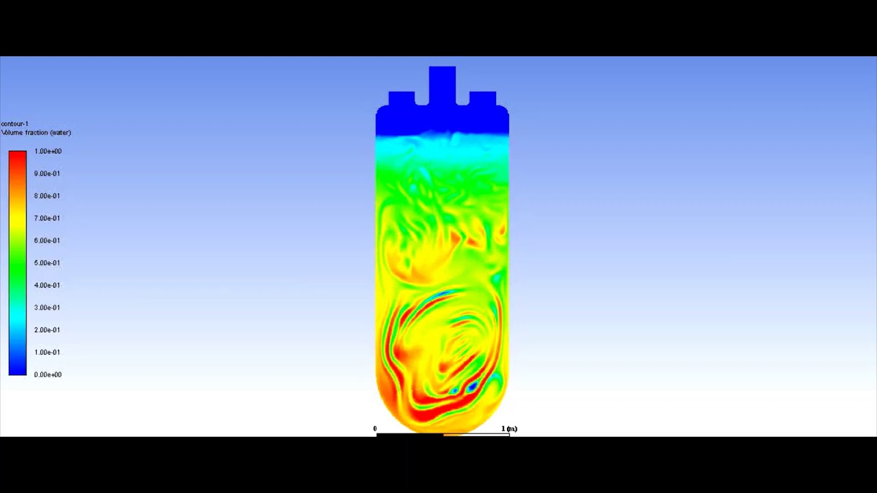 tank filling with water Simulated with Ansys Fluent - YouTube