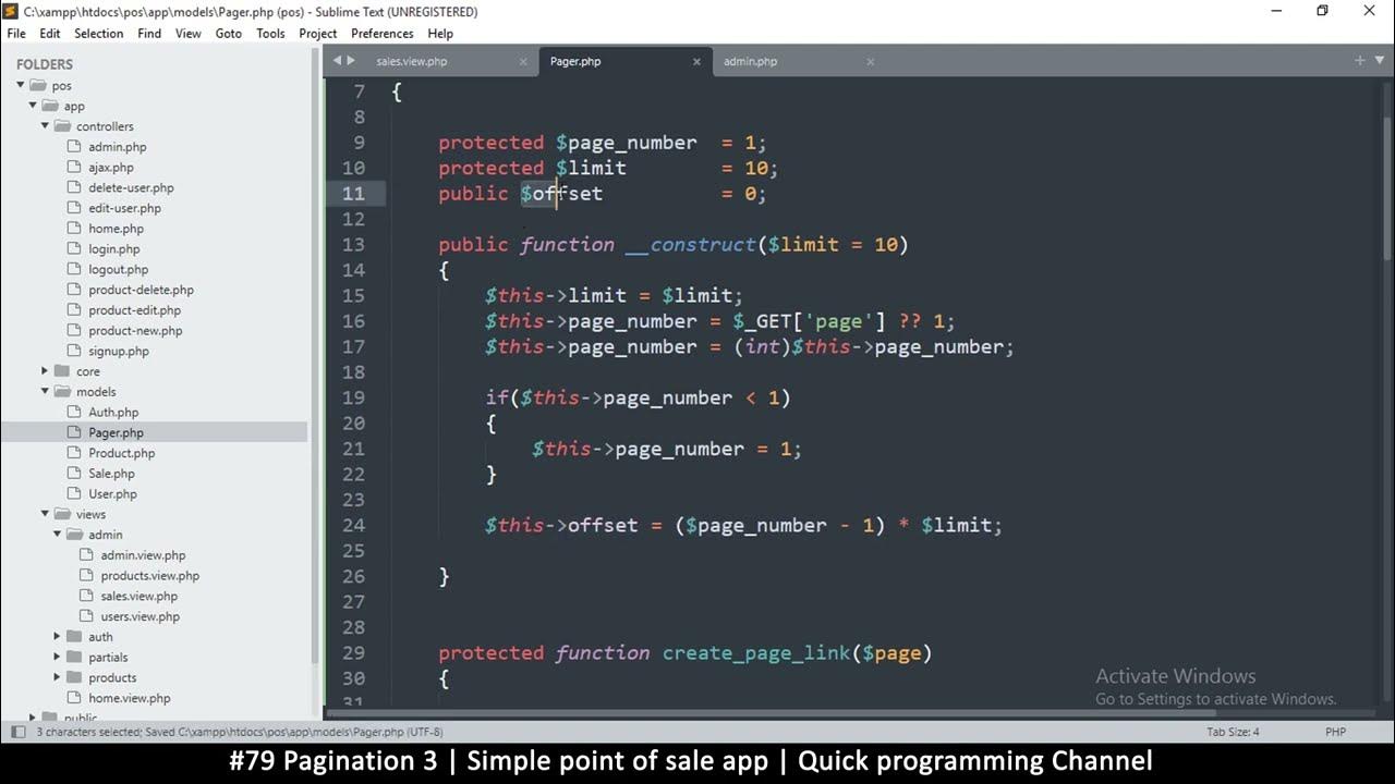 #79 Pagination 3 | Simple point of sale app in php & javascript | Quick programming tutorial ...