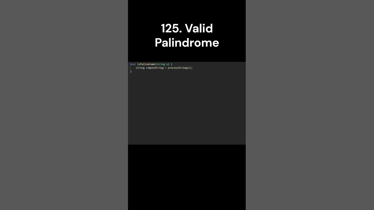 Valid Palindrome Leetcode Problem 121 Cplusplus Leetcode Cpp 