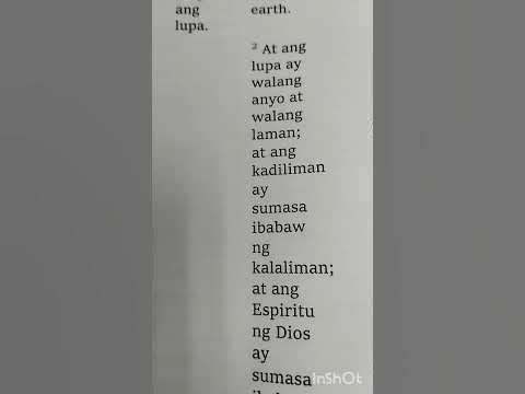 Nang pasimula nilikha ng Dios ang langit at lupa Genesis 1. - YouTube